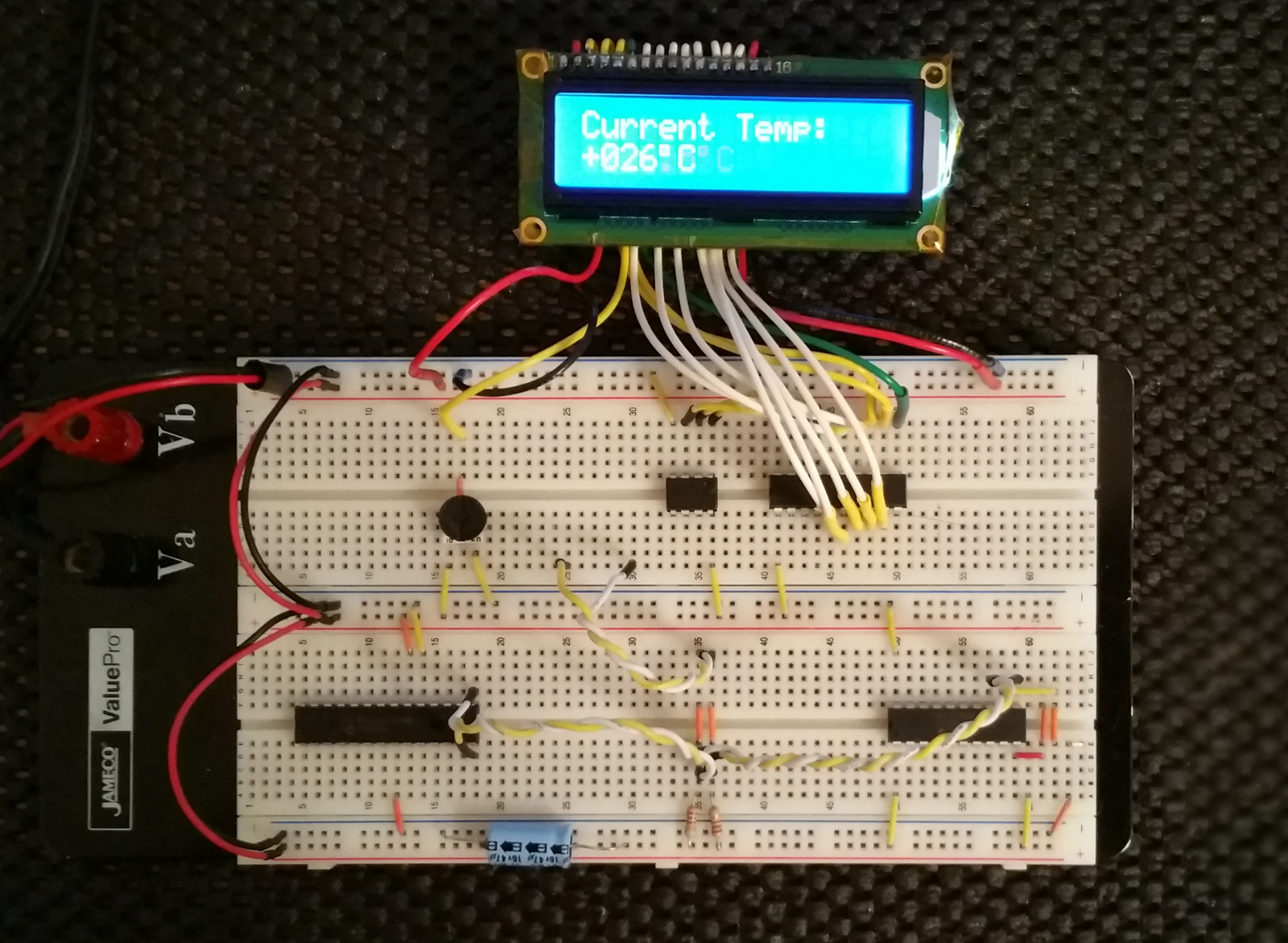 Maxim DS1620 Thermometer Output on Hitachi 44780 Example – James A. Cleland